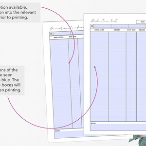 Printable and Fillable Medication Lists – Manage Current & Discontinued ...