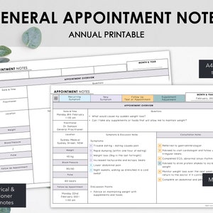 Printable Medical Appointment Notes | Manage General Appointment ...