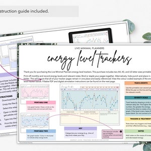 Printable and Fillable Monthly Energy Level Tracker | Track Daily ...