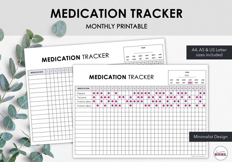 Printable Medication Tracker Track Monthly Medication Intake - Etsy