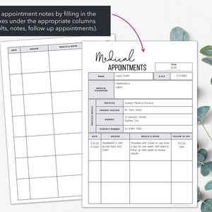 Printable Medical Appointment Chart | Printable Chart to Manage ...