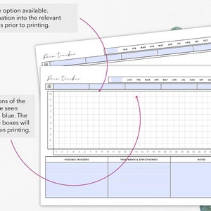 Printable and Fillable Monthly Pain Tracker | Track Daily Chronic Pain ...