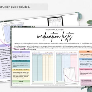 Printable and Fillable Medication Lists – Manage Current & Discontinued ...