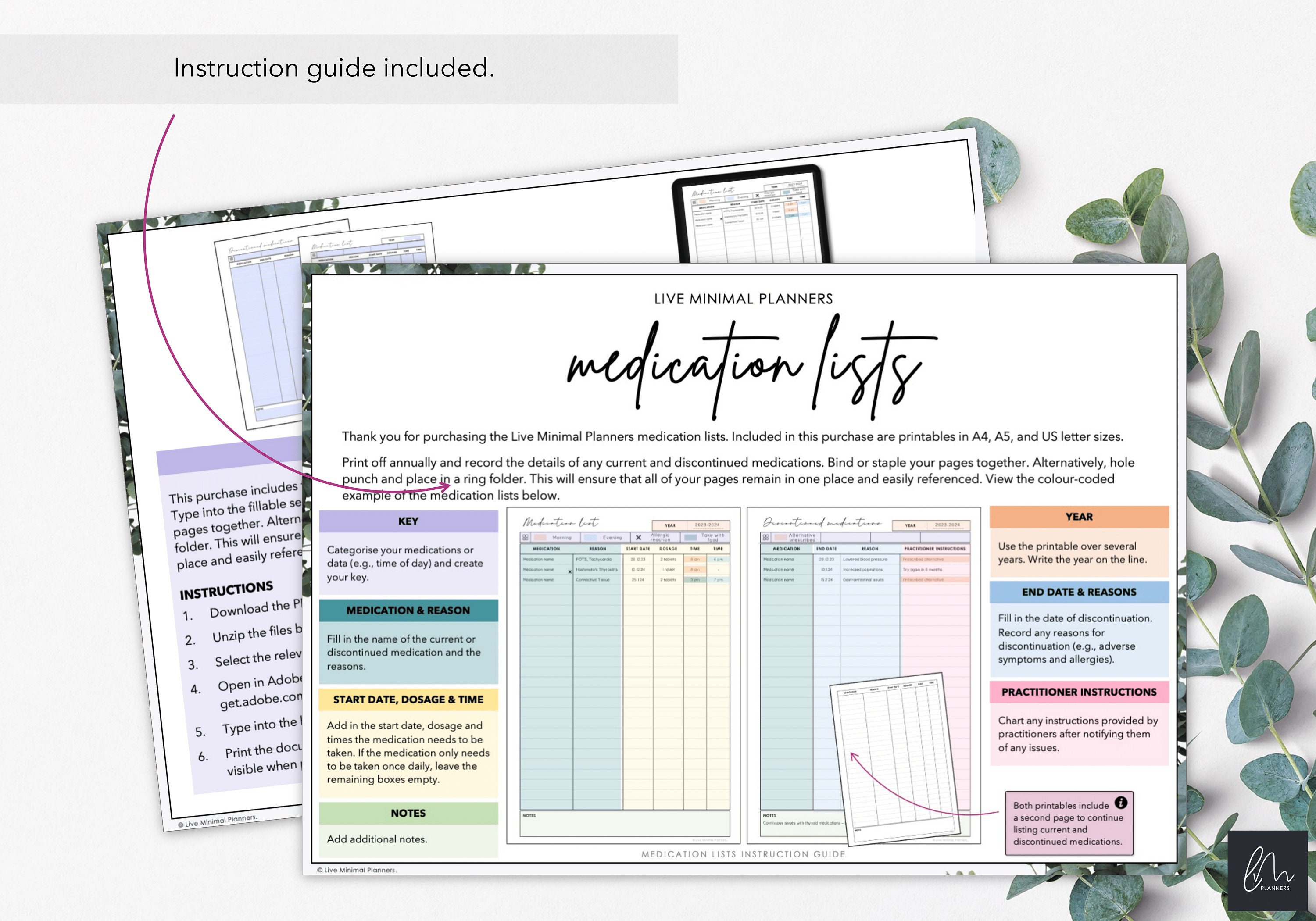Printable and Fillable Medication Lists – Manage Current & Discontinued ...