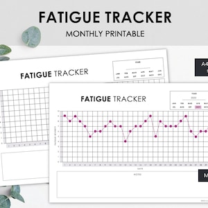 Printable Monthly Fatigue Tracker | Track Monthly Fatigue Severity ...