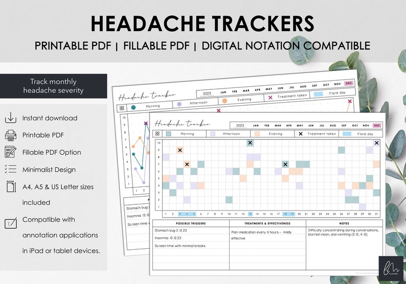 Printable and Fillable Monthly Headache Tracker Track Daily - Etsy Printable and Fillable Monthly Headache Tracker Track Daily - Etsy