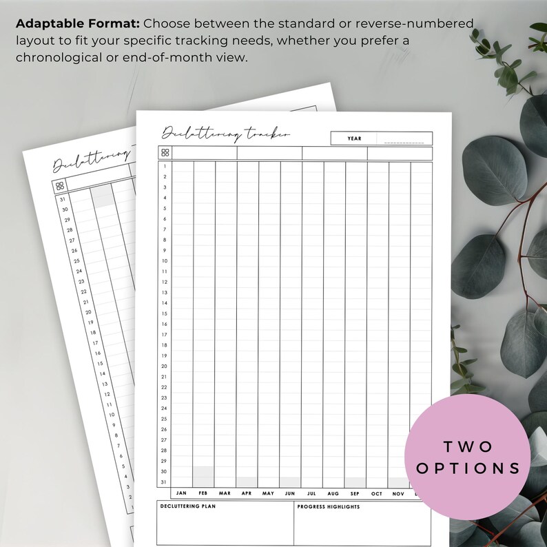 Decluttering Tracker, 30-day Declutter Challenge & Checklist, Printable ...