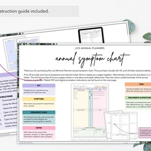 Printable and Fillable Annual Symptom Tracker to Chart Annual Symptom ...