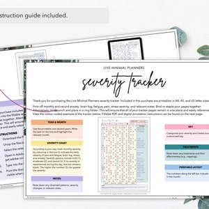 Printable and Fillable Vertical Monthly Severity Tracker to Chart Pain ...