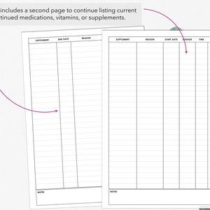 Printable and Fillable Medication, Vitamin, and Supplement Chart ...