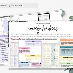 Printable and Fillable Monthly Anxiety Severity Trackers | Track Daily ...