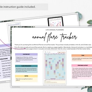 Printable and Fillable Annual Chronic Flare Tracker to Track Yearly ...