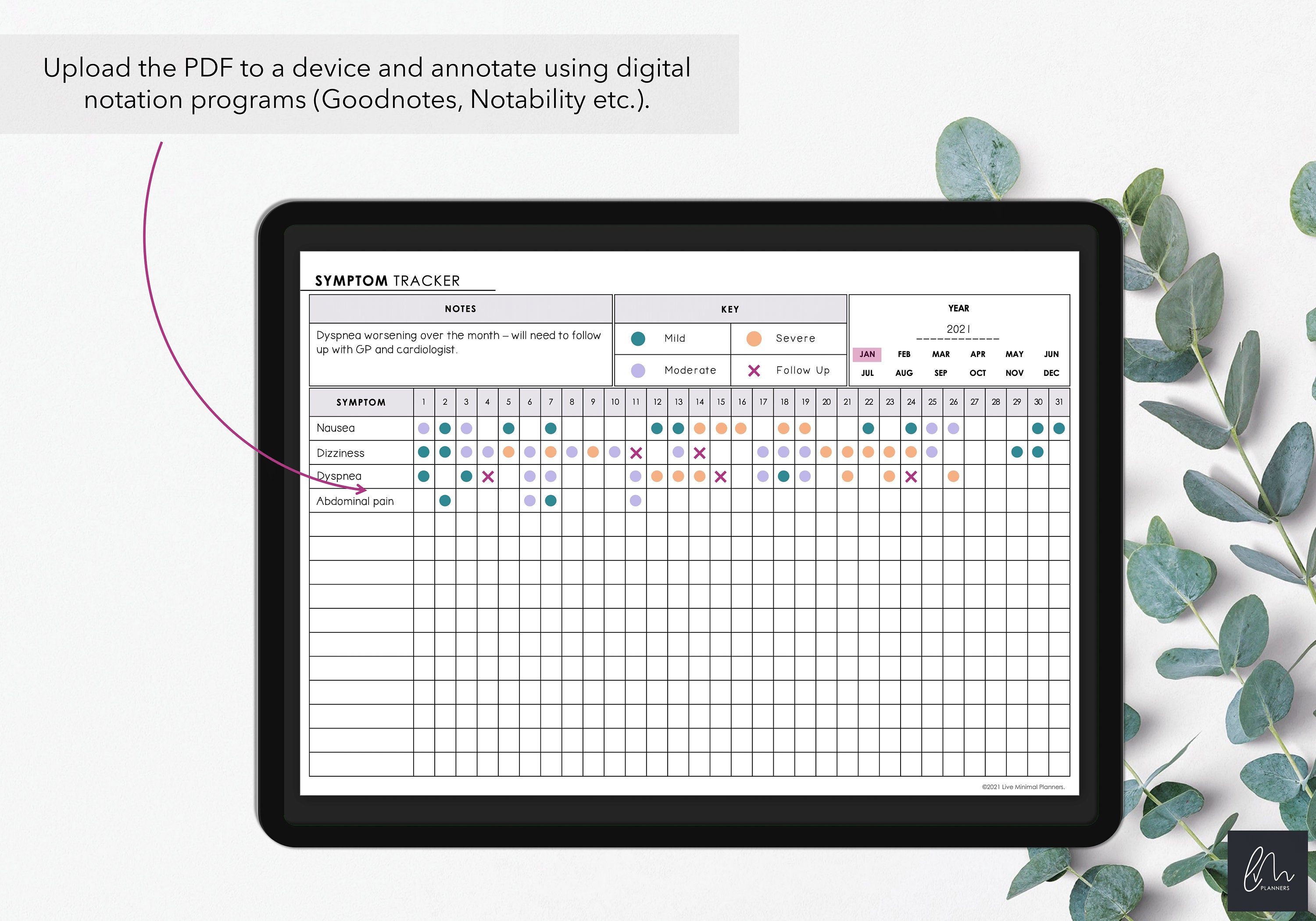 Printable and Fillable Monthly Symptom Tracker Chart Monthly - Etsy UK