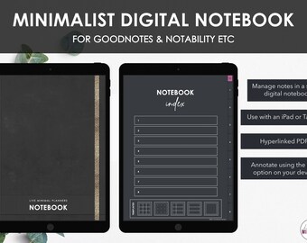 Digital Notebook | Hyperlinked With 8 Tabbed Sections | Organise ...