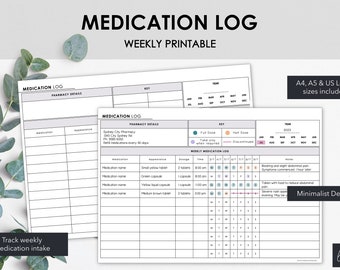 Printable Medication Tracker Daily Medication Log Medical - Etsy UK