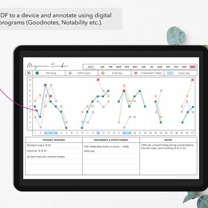 Printable and Fillable Monthly Migraine Tracker | Track Daily Chronic ...