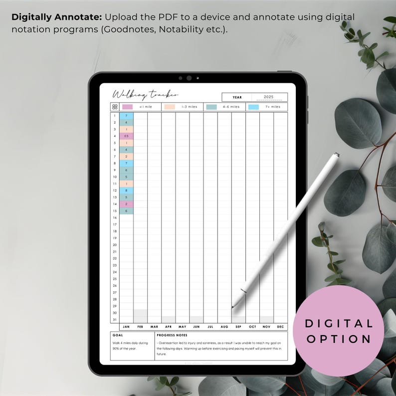 Printable and Fillable Walking Tracker, 100 Mile Challenge & Monthly ...