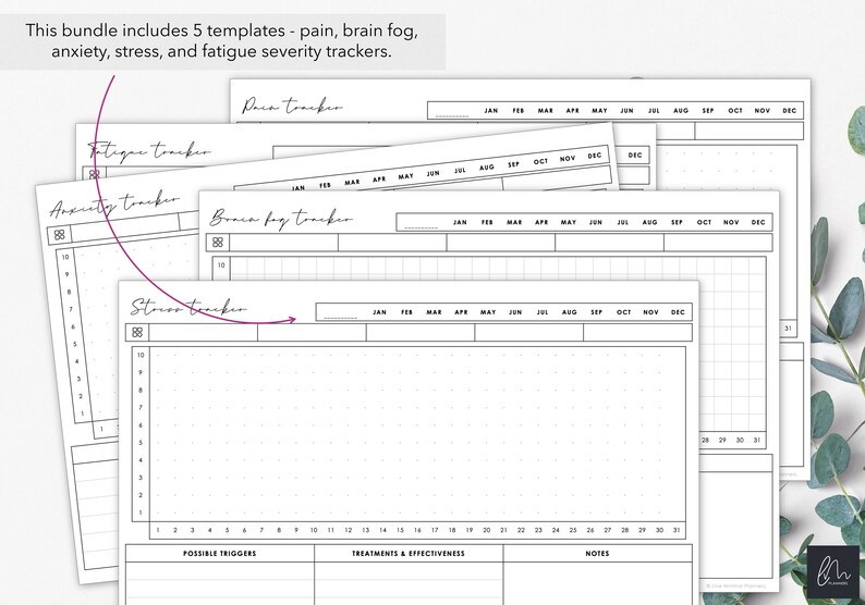 Printable and Fillable Severity Tracker Mini Bundle | Track Monthly ...