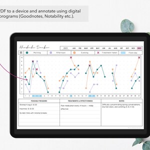 Printable and Fillable Monthly Headache Tracker | Track Daily Chronic ...