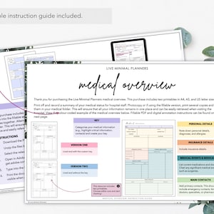 Printable and Fillable Medical Overview Template, Comprehensive Health ...