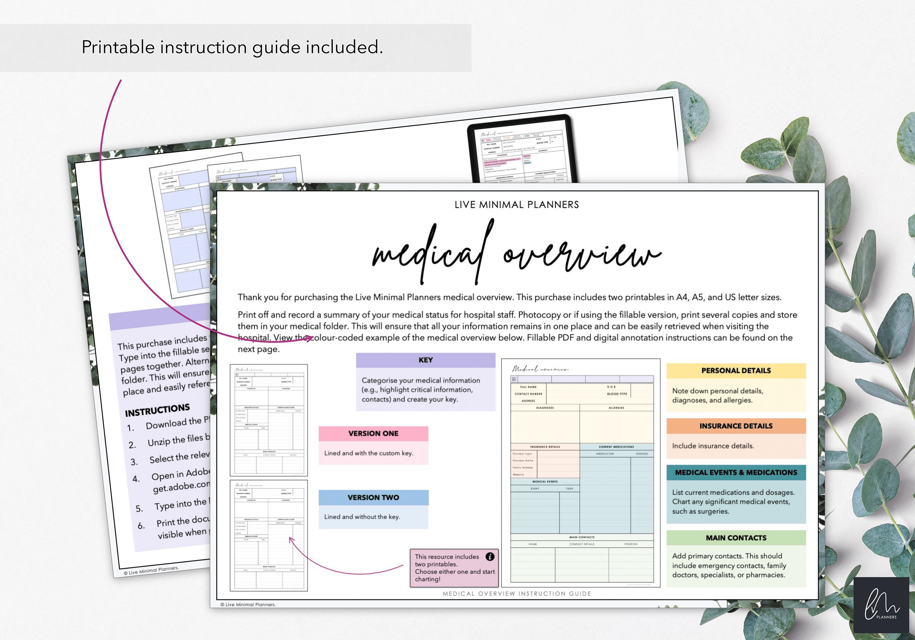Printable and Fillable Medical Overview Template, Comprehensive Health ...