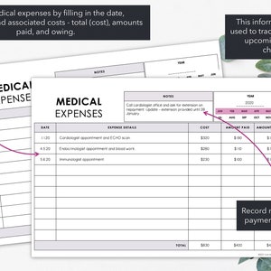 Medical Expense Trackers Printable | Manage Annual Medical Expenses ...