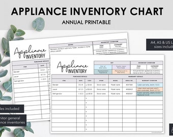 Laundry Inventory Charts | List Laundry Related Items in a Printable ...