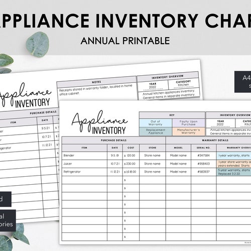 Laundry Inventory Charts List Laundry Related Items in a - Etsy