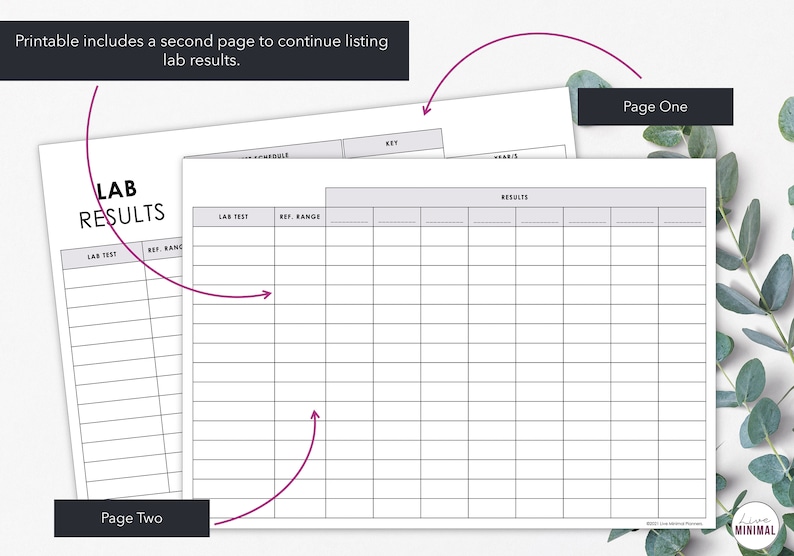 Printable Medical Lab Results Chart | Monitor & Chart Blood Test ...