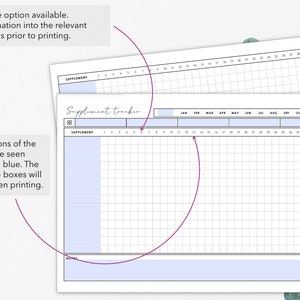 Printable and Fillable Monthly Supplement Tracker | Chart & Manage ...