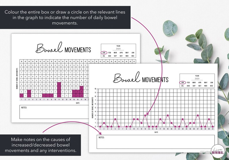 Monthly Bowel Movement Trackers Printable Chronic | Etsy