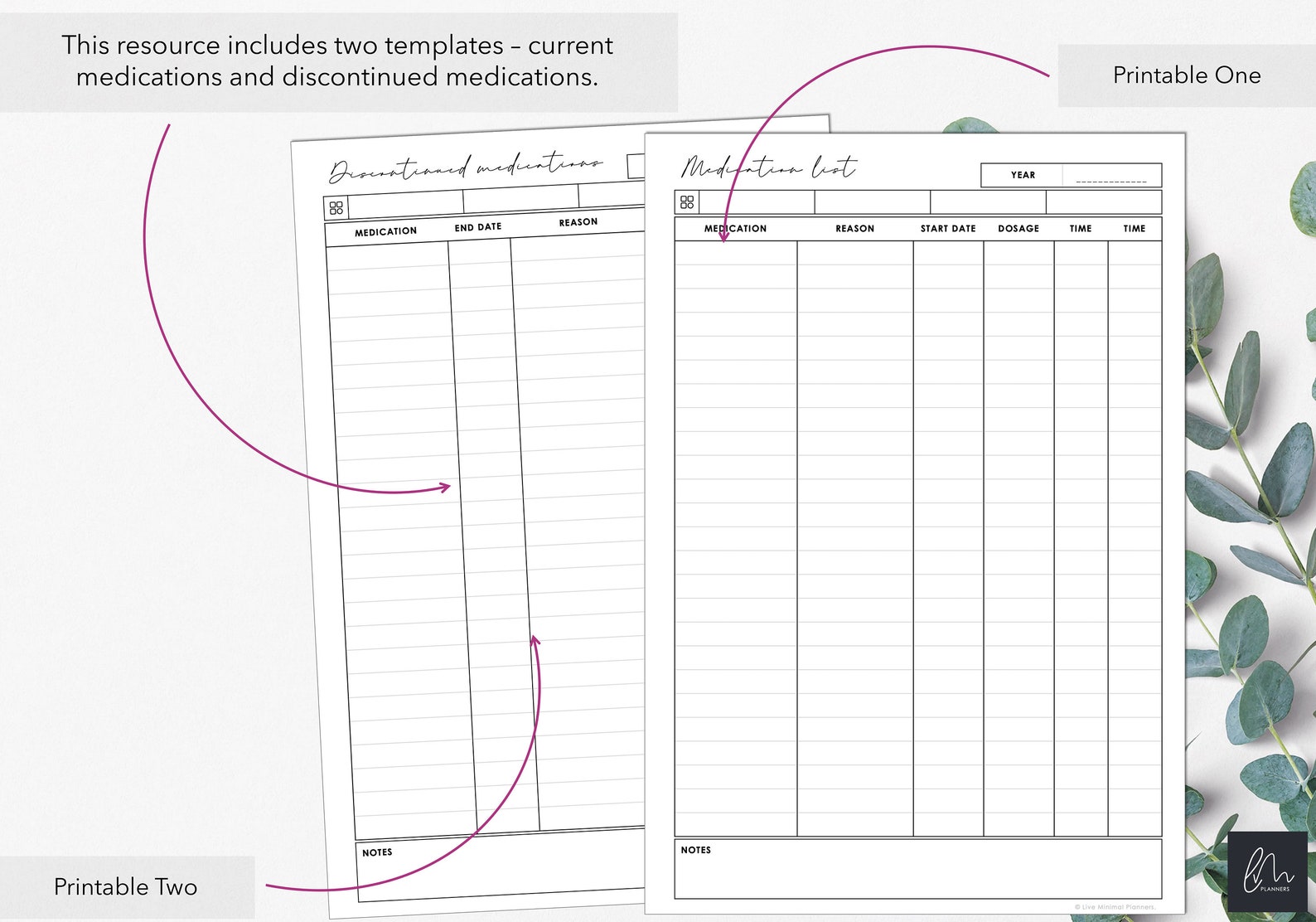 Printable and Fillable Medication Lists – Manage Current & Discontinued ...