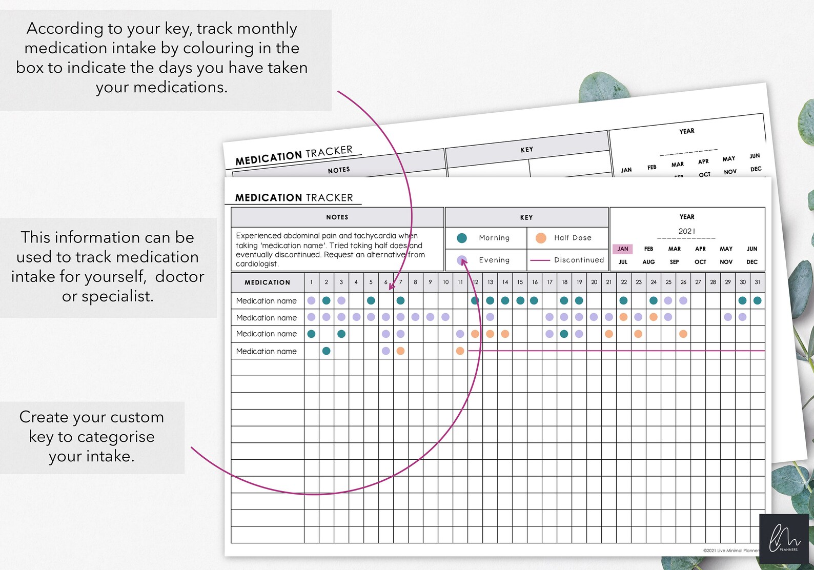Printable and Fillable Medication Tracker to Chart Monthly Medication ...