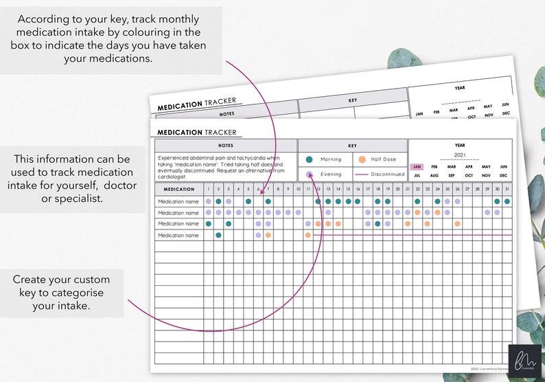 Printable and Fillable Medication Tracker to Chart Monthly Medication ...