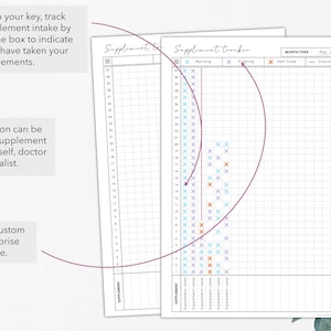 Printable Vertical Monthly Supplement Tracker to Chart Monthly ...