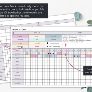 Printable Annual Mood Tracker | Track Daily Mood & Monitor Causes of ...