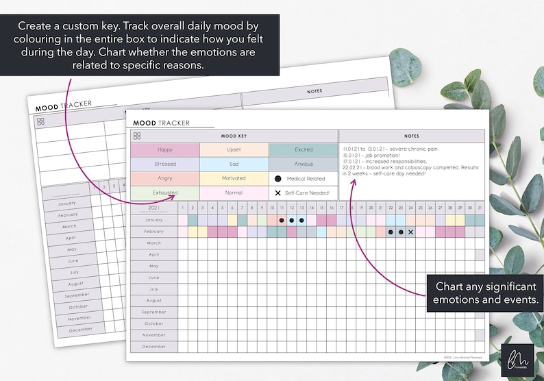 Printable Annual Mood Tracker Track Daily Mood & Monitor - Etsy