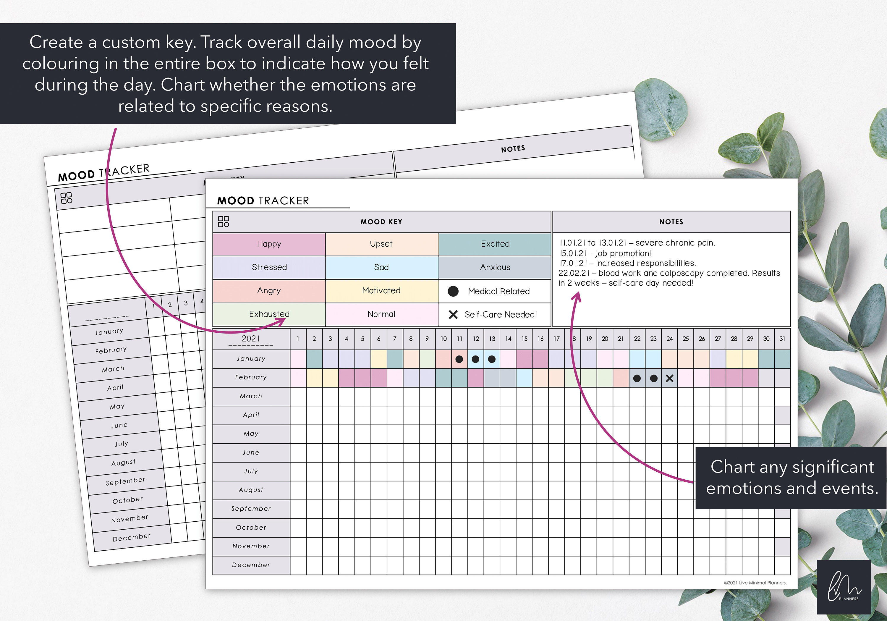 Printable Annual Mood Tracker | Track Daily Mood & Monitor Causes of ...