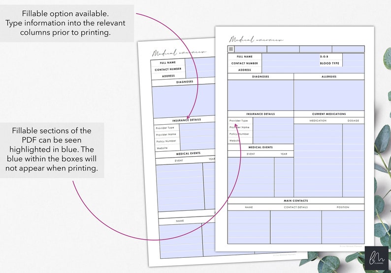 Printable and Fillable Medical Overview Template, Comprehensive Health ...