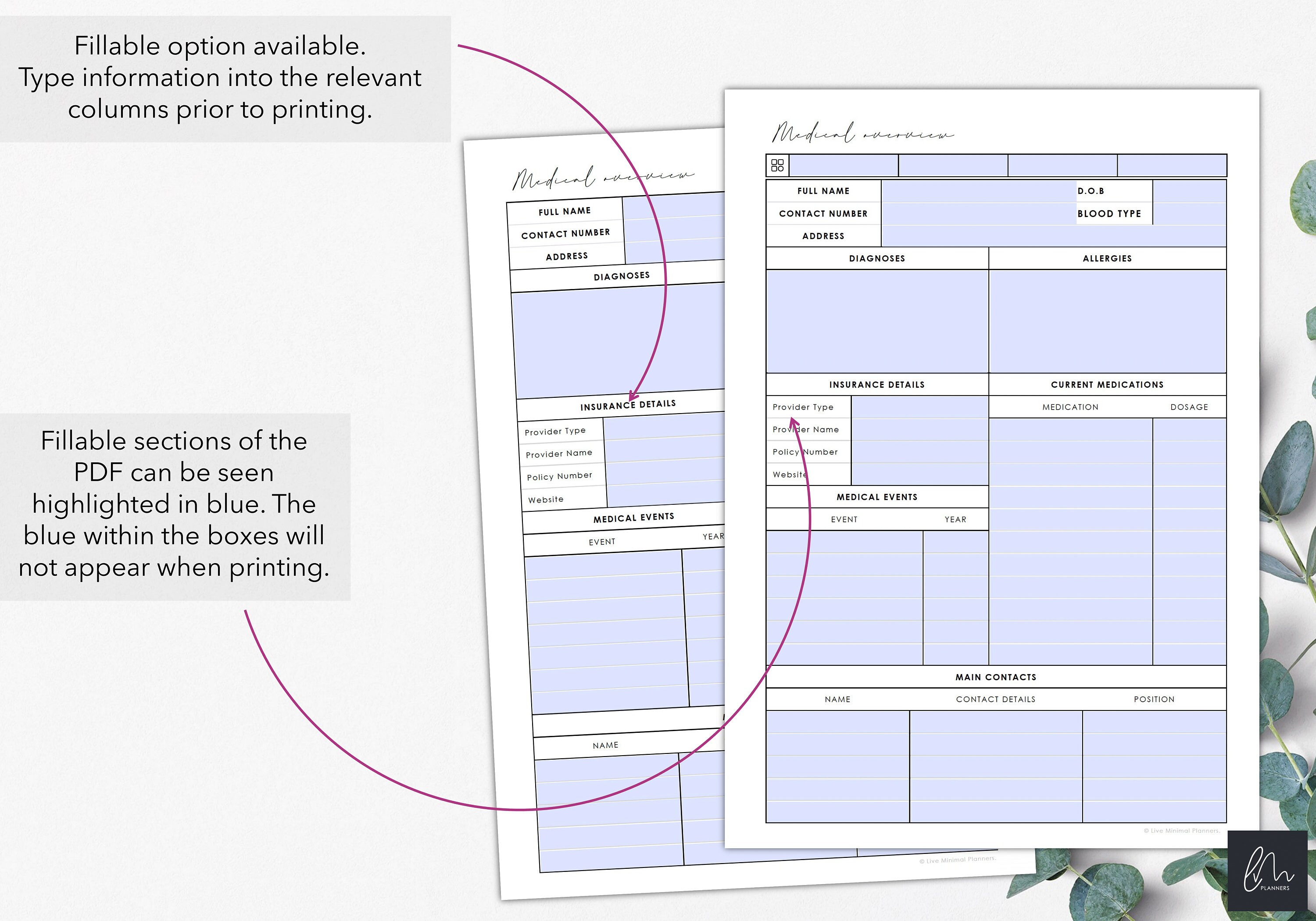 Printable and Fillable Medical Overview Template, Comprehensive Health ...