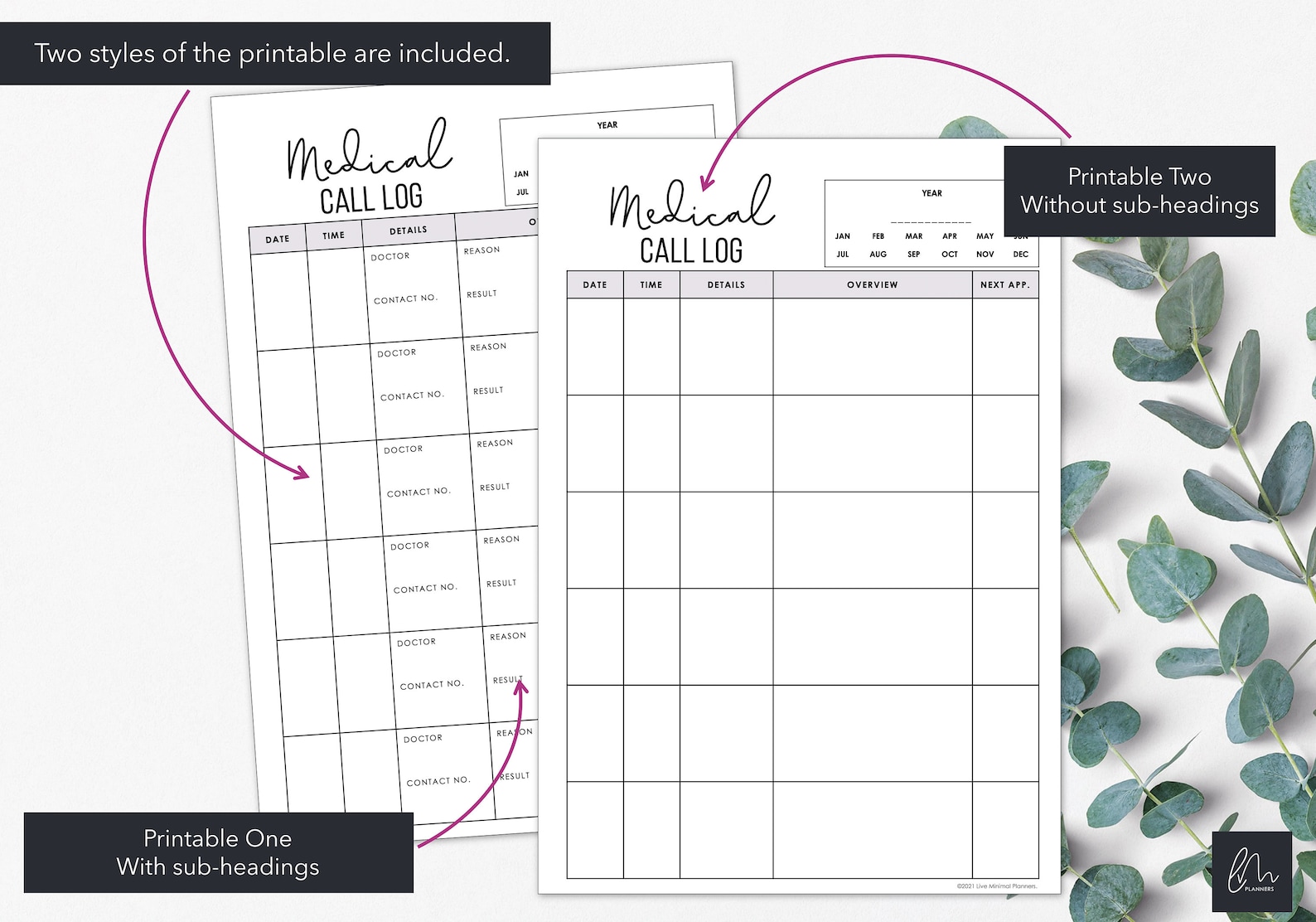 Medical Appointment Call Log | Chart Over the Phone Medical Appointment ...