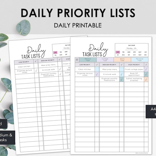 Weekly Task List Printable Prioritize Weekly Tasks to Manage - Etsy