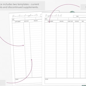 Printable and Fillable Supplement Lists – Manage Current & Discontinued ...