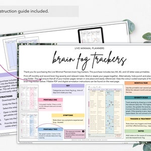 Printable and Fillable Monthly Brain Fog Severity Trackers | Track ...