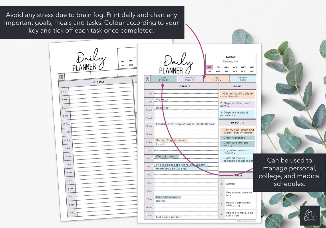 Daily Planner Printable Personal Daily Planner Productivity Tracker ...