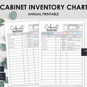 Cabinet Inventory Charts | List Cabinet Related Items in a Printable ...