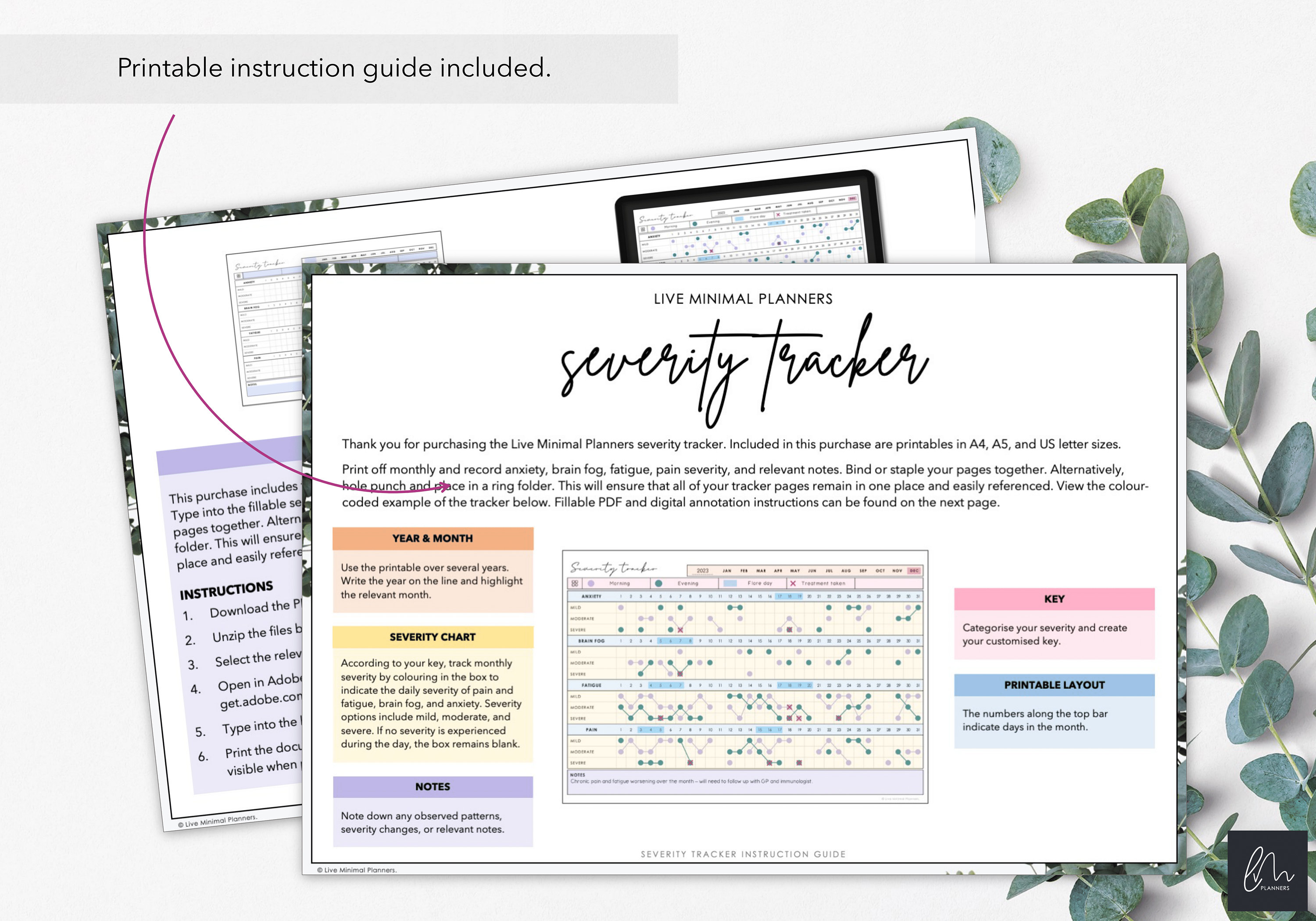 Printable and Fillable Monthly Severity Tracker to Chart - Etsy UK