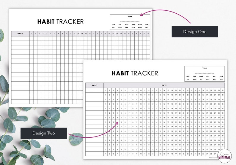 Printable Monthly Habit Tracker | Daily Goal Planning Tracker ...