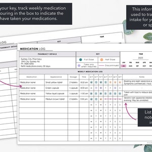 Weekly Medication Tracker Printable | Log Weekly Medication Intake ...