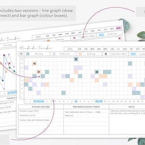 Printable and Fillable Monthly Headache Tracker | Track Daily Chronic ...